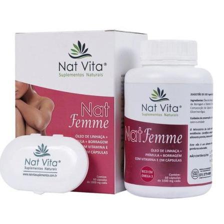 Suplementos para Mulheres Nat Femme 60 Cápsulas (rico em Ômega 3 ...